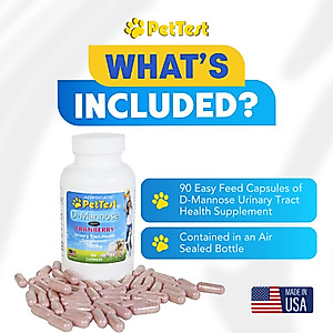Pet Supplies D Mannose with Cranberry for Dogs and Cats UTI Urinary Tract Support Prevents and Eliminates Bad Bacteria - Bladder Kidney Supplement for Pets by Advocate PetTest (90 Count)