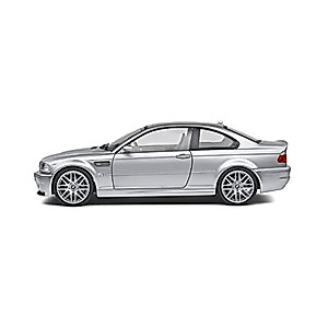 Solido S1806503 1:18 2003 BMW E46 CSL Coupe-Silver Grey Collectible Miniature car