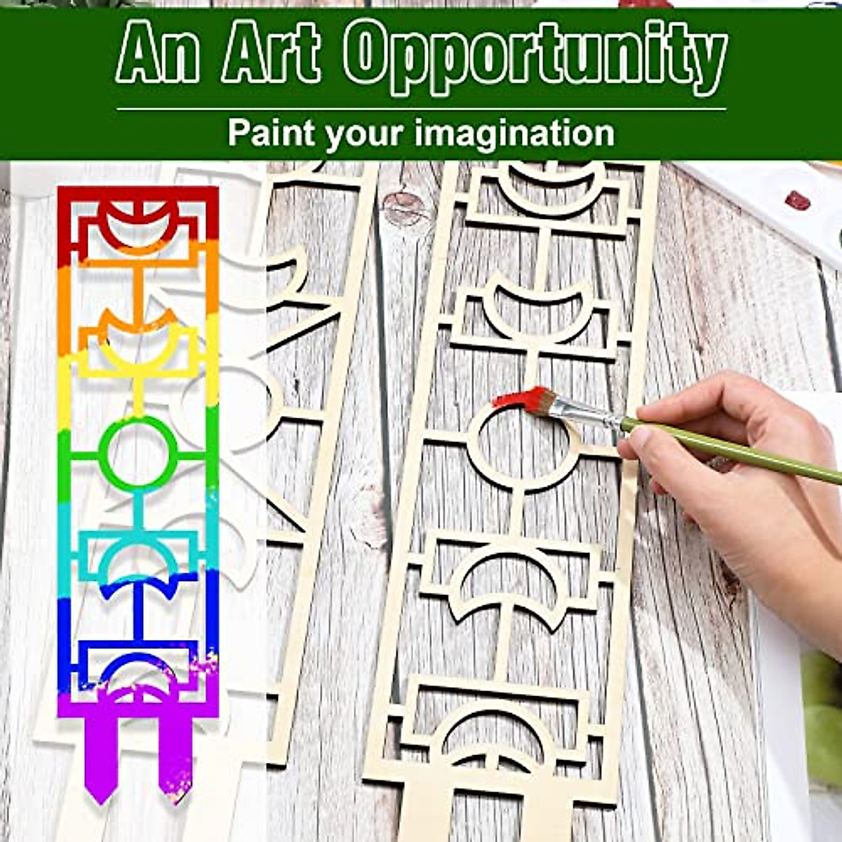 Yalikop 2 Pieces Wooden Small Indoor Trellis Plant Trellis Climbing Plants Hexagon Trellis Potted Plants Trellis Vine Supports Garden Trellises 10 Pieces Black Cable Ties Plant (Moon)