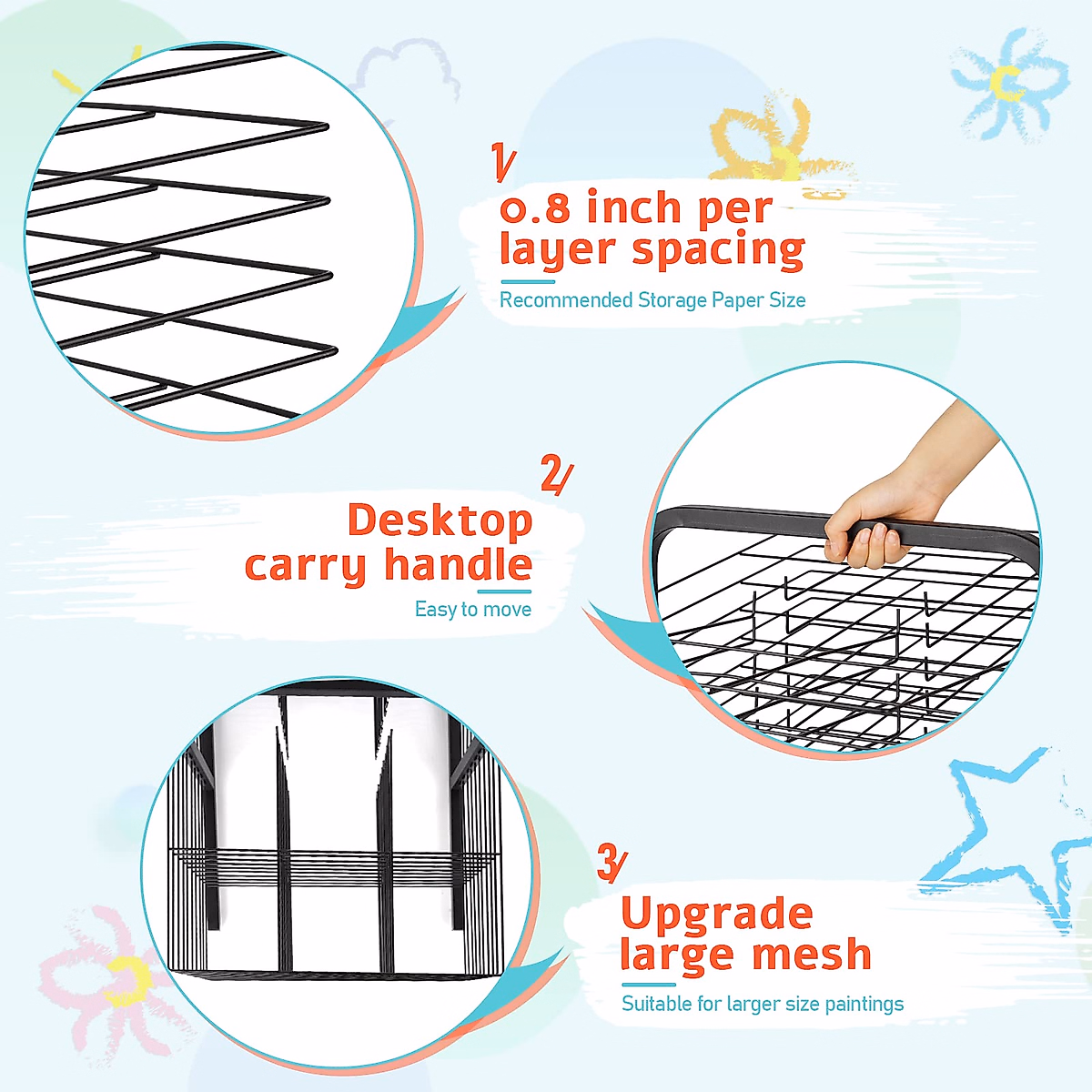 Lzttyee Art Drying Rack for Classroom Paint Drying Rack Art 20 Shelves Metal Desktop Artwork Storage Display Rack Art Drying Rack for Classroom Painting Crafts (20 Shelves-1)
