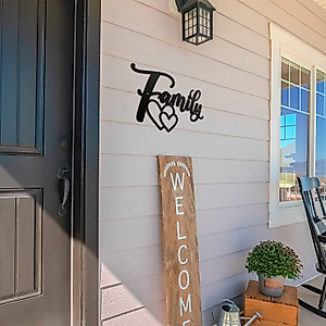 Moxweyeni 2 Pieces Metal Heart Wall Decor Black Love Sign Wall Art Geometric Wall Decor Cutout Metal Family Wall Signs for Home Garden Office Indoor Outdoor Decorations