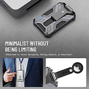 Minimalist Wallet for Men - Slim Aluminum Metal Wallet with Money Clip, ID Badge Holder, RFID Blocking Credit Card Holder, Hold Up to 15 Cards - Front Pocket Carbon Fiber Smart Wallet, Gift for Men