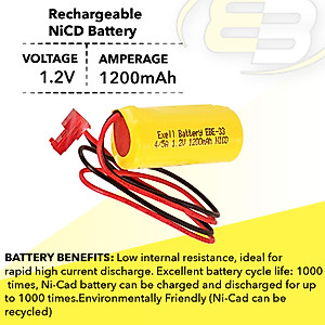 1.2V 1200mAh Emergency-Lighting Exit Sign Battery, Replaces Lithonia ELB1210N, ELB1P201N, ELB1P201N2, and ELB1P2901N