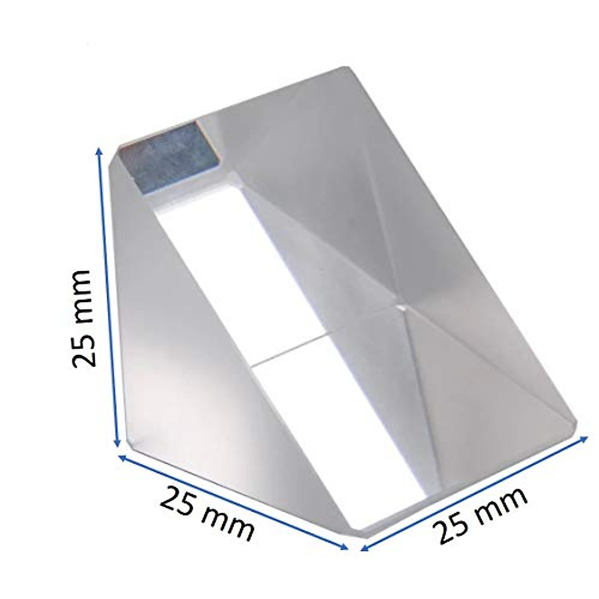 25 mm Glass Right Angle Triangle Prism, Coated Reflecting Prism, Right Angle Prism Mirror, Component for Precision Optical Instruments