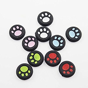 Silicone Thumb Grip Cap Cover Thumbstick Joystick for Sony PS3 PS4 PS2 Xbox One Xbox 360 Xbox One X S PS4 Pro Slim Cat Print (10 PCS)