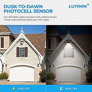 LUYIMIN LED Barn Light 120W, 18000lm Dusk to Dawn Outdoor Lighting with Photocell (1200W Incandescent Equiv.) - Ultra Bright Yard Light, 5000K Daylight IP65 Waterproof for Outdoor Security/Area Light