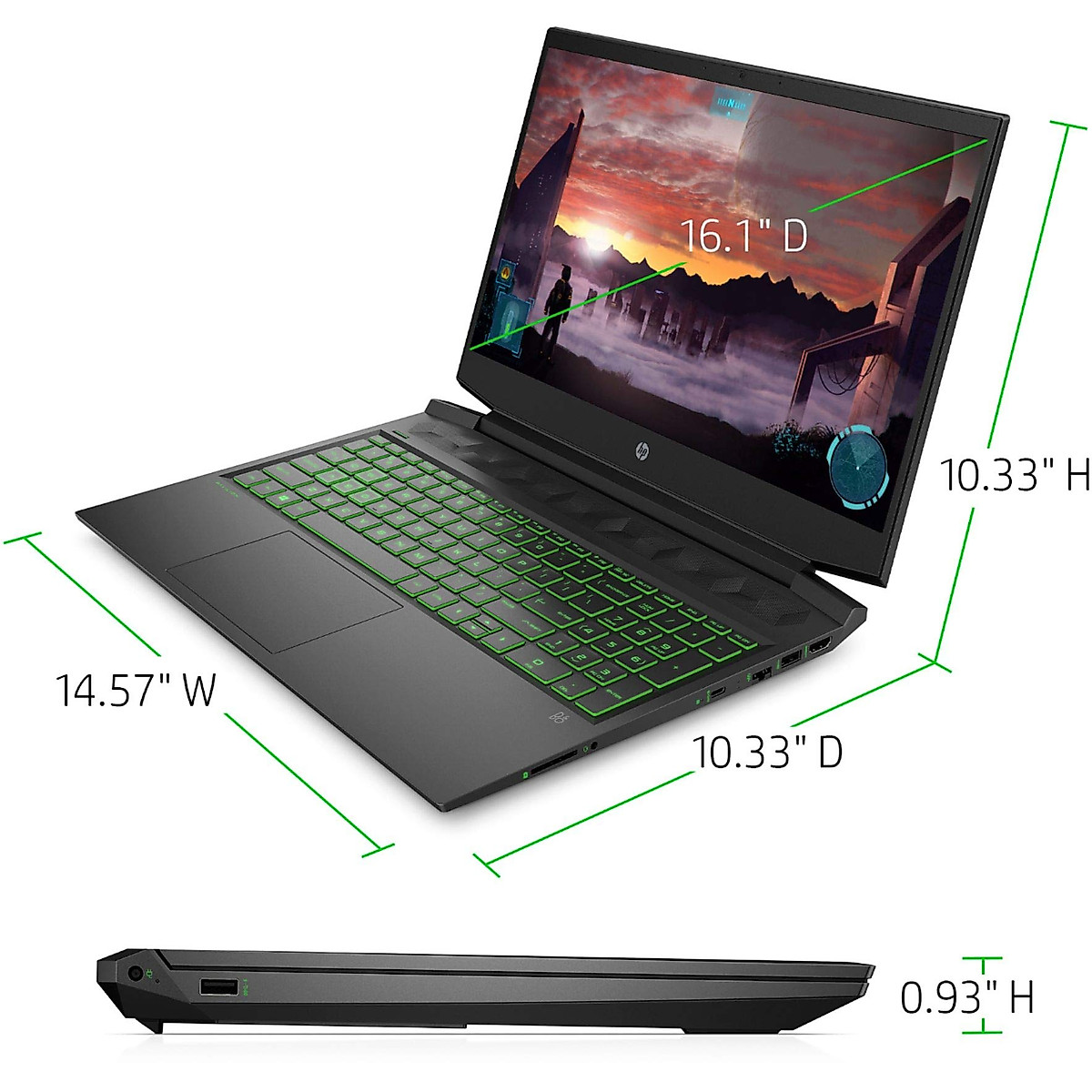 2020 HP Pavilion 16.1 FHD 144Hz IPS Gaming Laptop | 10th Gen Intel Core i7-10750H | 32GB RAM | 1TB SSD | NVIDIA 1650Ti | Backlit Keyboard | Windows 10 Home, Black