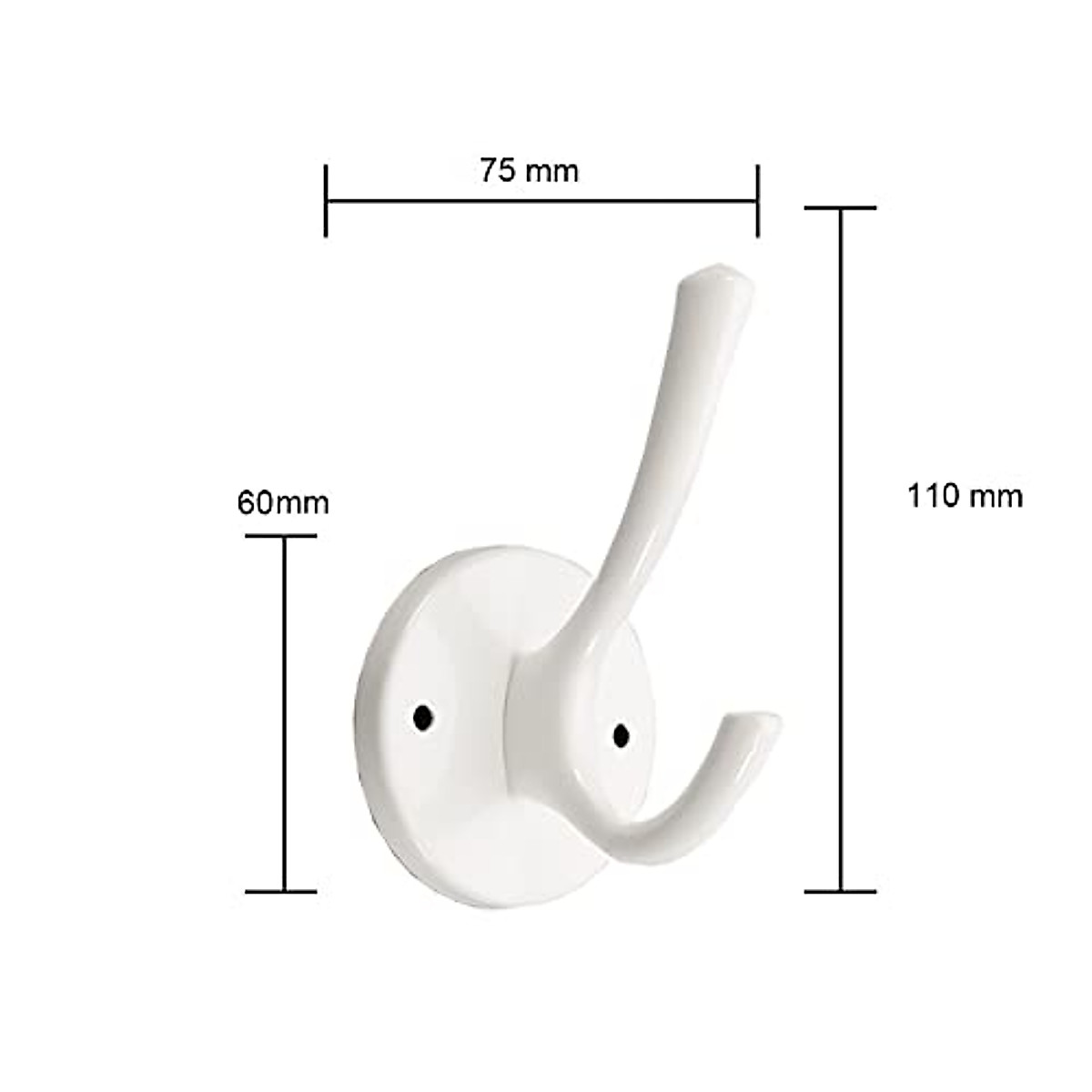 KAKKOII Wall Hooks, Coat Hooks, Towel Hooks, Rustproof Bathroom Hooks, Coat Hanger Wall Mount for Purse Clothes Jacket Backpack Entryway, 4 Pack(White)
