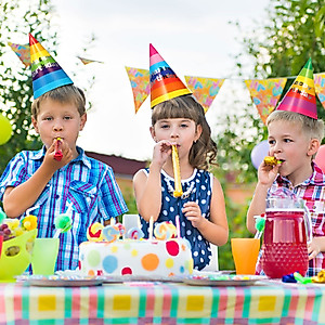 Geyoga 60 Pieces Birthday Party Hats Rainbow Birthday Hats for Kids Paper Cone Hats for Adults Fun Colorful Party Hats Happy Birthday Cap Art Craft Caps for Kids Adults Birthday Party Supplies