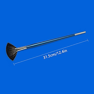 Fan Paint Brushes, Artist Fan Brush Acrylic Paint Brushes with Nylon Hair Long Wood Handle Large-Area Coloring Brush for Ceramic Painting, Gold line Drawing