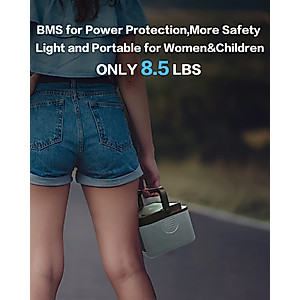 STORMROCK Portable Power Station,110V/300W Pure Sine Wave AC Outlet,294.4Wh Solar Generator with LiFePO4 Lithium Battery, LED Light for Outdoor Camping Travel Hunting Blackout,Silver