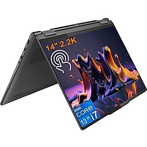 Lenovo 2023 Newest Yoga 7i 2-in-1 Laptop, 14" 2.2K IPS Touchscreen, Intel Core i7-1355U(10 core), 16GB RAM, 1TB SSD, Intel Iris Xe Graphics, Backlit Keyboard, Wi-Fi 6E, Windows 11 Home, Storm Grey