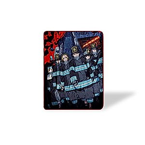JUST FUNKY Fire Force Anime Series Fleece Throw Blanket | Fire Force Manga Throw Blankets | Fire Force Character Favorites Anime Blanket | Measures 60 x 45 Inches