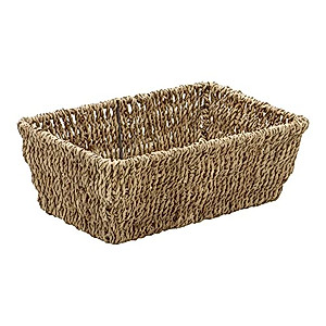 JVL Seagrass Set of 3 Rectangular Tapered Storage Baskets