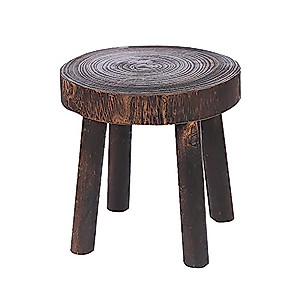 iayokocc Wooden Stool Display Stand, Mini Round Stool Bonsai Holder, Flower Pot Rack, Plant Stand Potted Display Shelf for Office Dining Room Indoor Outdoor Decor