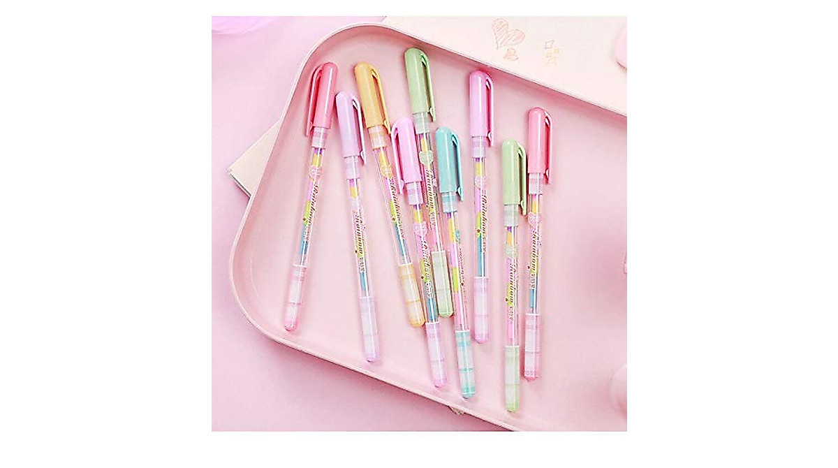 Ipienlee Rainbow Gel Ink Pens - 12 Multi-Colored Set