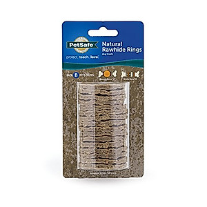 PetSafe Sportsmen Natural Rawhide Treat Refill Rings, Replacement Treats for PetSafe Sportsmen Treat Ring Holding Toys, MEDIUM (SIZE B RINGS)