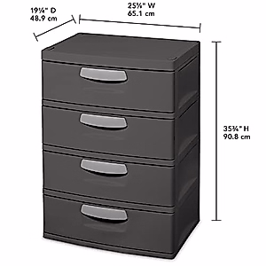 4 Drawer Unit Plastic (Color : Flat Gray)