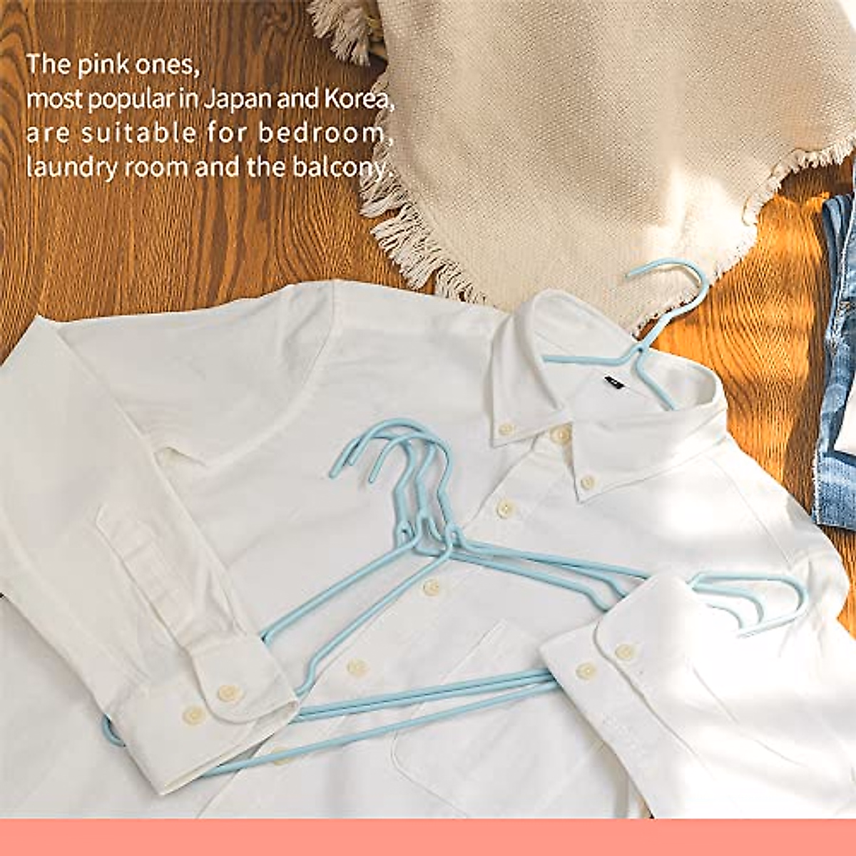 Traceless Hangers Clothes Hangers 50 Pack-Random Color,Coat Hangers, No Shoulder Bump Suit Hangers