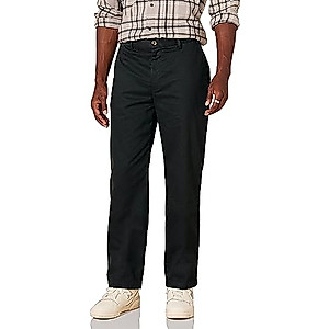 Amazon Essentials Men's Classic-Fit Wrinkle-Resistant Flat-Front Chino Pant (Available in Big & Tall), Black, 36W x 32L