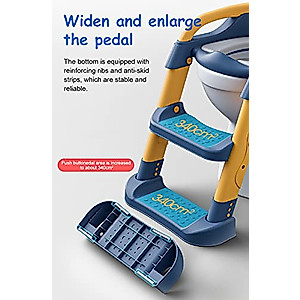 TOWRITE Foldable Toilet Training Potty Seat Chair Toddlers Toilet with Step Stool Ladder and Handles Safe Non-Slip Step PU Cushion for Boys Girls (Pink)