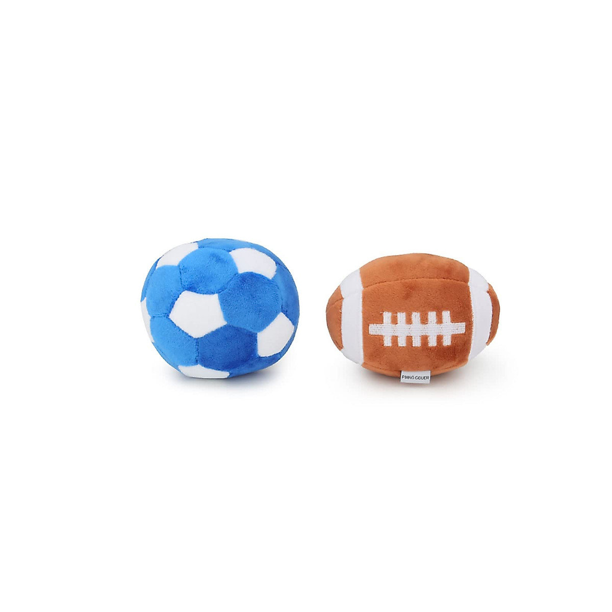 Interactive Dog Balls, Plush Squeaky Dog Toys Balls for Dogs, Football Rugby Puppy Toy Indoor Outdoor Sports Stuffed Dog Toy Ball for Small Medium Dog