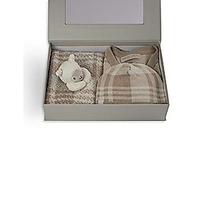 Barefoot Dreams CozyChic Ultra Lite Plaid Baby Bundle, 4 Pcs, Cream, 6-12m