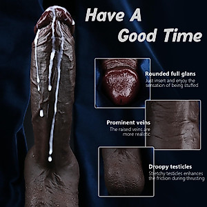 Sexgene 10.83 Inch Realistic Big Thick Dildo Sex Toy for Women, Lifelike Soft Silicone Anal Dildo with Strong Suction Cup for Hands-Free, Realistic Fake Penis for Vagina Anal Play