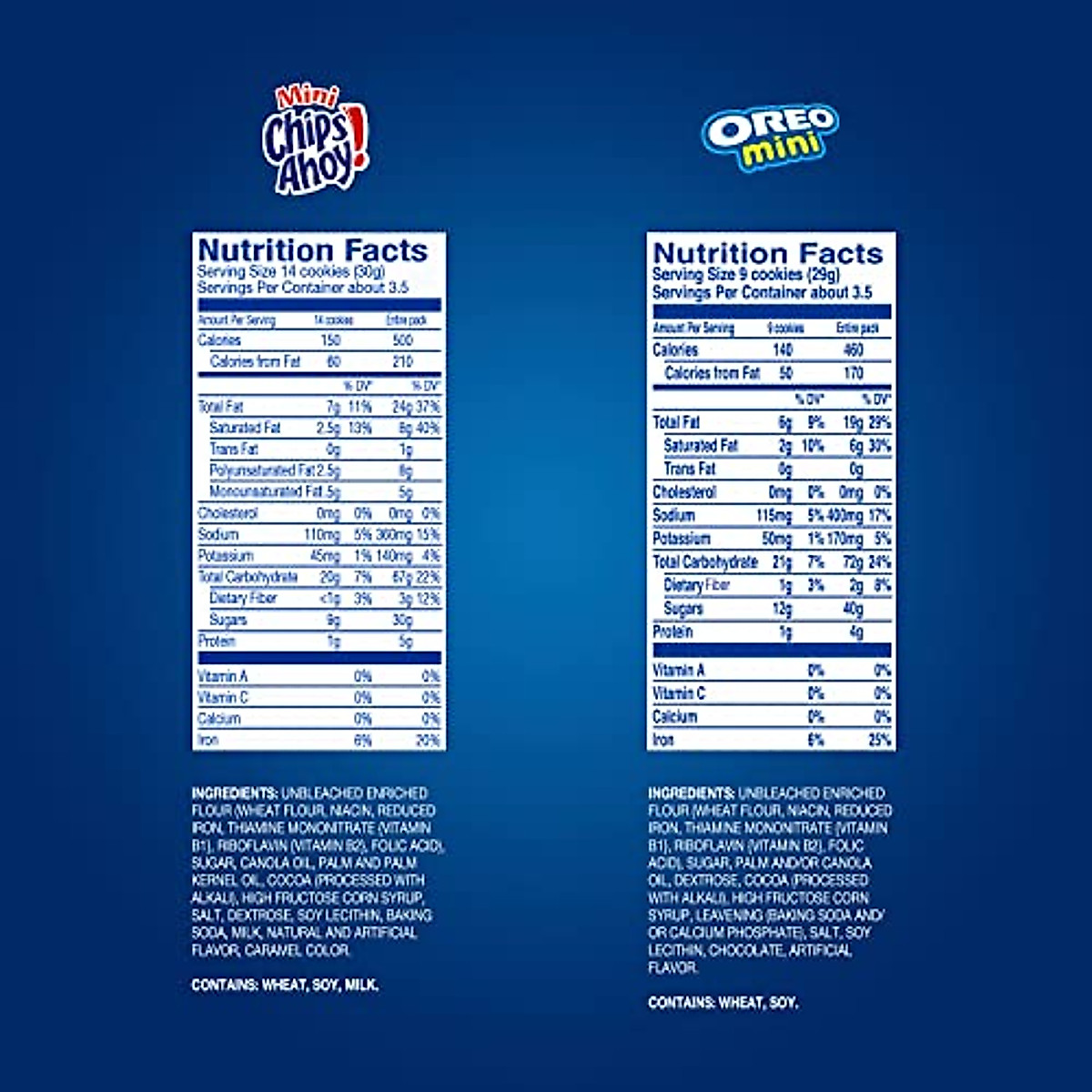 OREO Mini Cookies & CHIPS AHOY! Mini Cookies Go-Cup Cookies Variety Pack, 14 Go-Paks