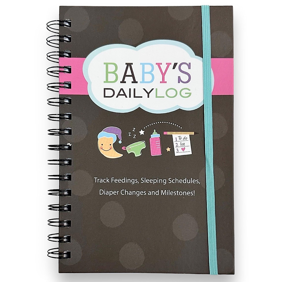 Baby’s Daily Log, Planner and Keepsake Journal- Track Feedings, Sleeping Schedules, Memorable Moments, Milestones by Kahootie Co (Brown)