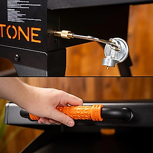 17 inch Blackstone Griddle with Hood and Cart, Flat Top Grill Propane Powered Portable Gas Grill for Camping and Outdoor BBQ Grill with Blackstone Accessories Kit, Cast Iron Seasoning,