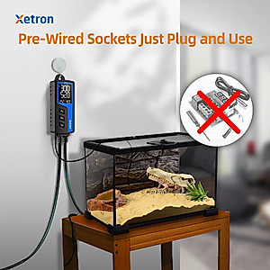 Xetron Temperature and Humidity Controller 110V 10A Digital Humidistat Thermostat Controller Pre-Wired Outlet for Fan Seed Fermentation Reptiles Heater, STC-1000ProTH NoAPP