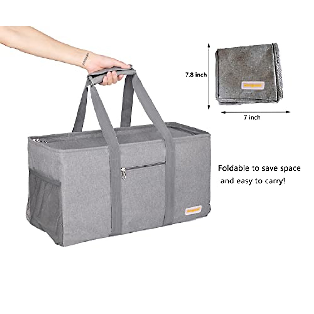 Dongawin（2pack Large Utility tote bag, waterproof, foldable and reusable storage bag, shopping bag, picnic bag, beach bag, etc.