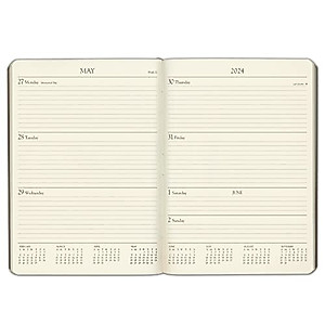 2024 Gallery Leather Desk Weekly Planner - Acadia Black - 8x5.5"