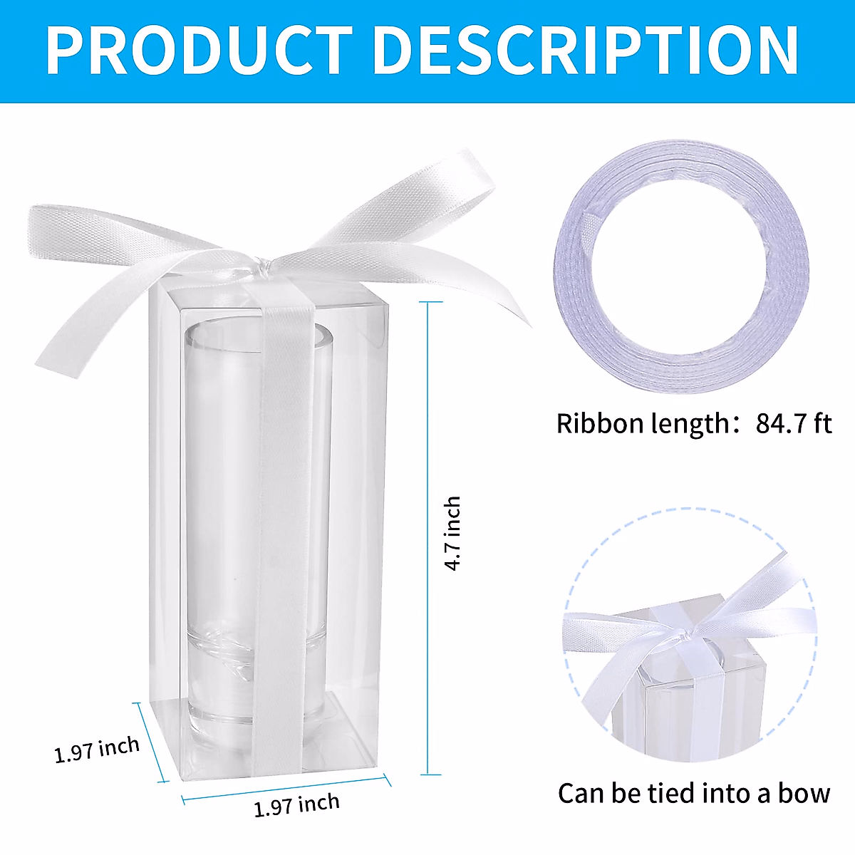 20 Pieces Shot Glass Gift Box Shot Glasses Boxes Gift Boxes (Shot Glass Not Included) 1.97×1.97×4.7 Inch Shot Glass Favor Bags for Gifting Can Hold 2oz Shot Glass for Wedding Party Baby Shower