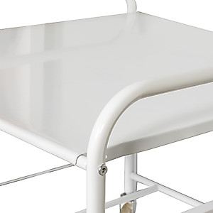 DormCo Mini-Fridge Stand on Wheels - Supreme Organization - White Metal Frame with Gray Drawers