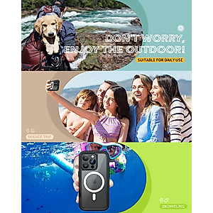 Lanhiem for Magnetic iPhone 14 Pro Max Case, Waterproof Dustproof Case with Built-in Screen Protector Compatible with Magsafe, Full Body Protective Cover for iPhone 14 Pro Max 6.7 inch -Black