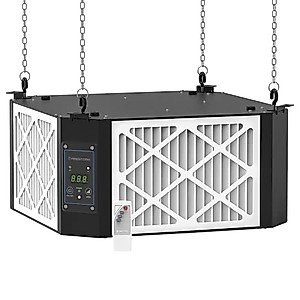 ABESTORM 360 Degree Intake Air Filtration System Woodworking -(1350 CFM) Hanging Air Filter with Strong Vortex Fan for Wood Workshop, Garage, Shop Dust Collectors, Up to 1700 sq. ft, DecDust 1350