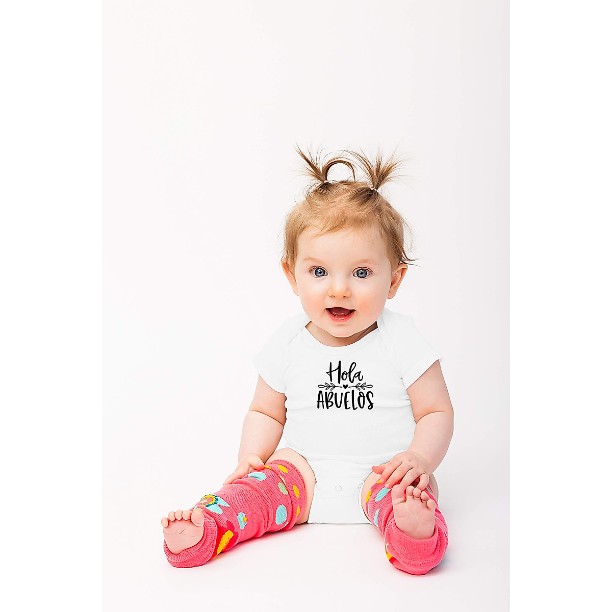 Hola Abuelos - Funny Baby Essentials Bodysuit - Newborn Boy Clothes Baby Girl Romper Outfit (Newborn, White)