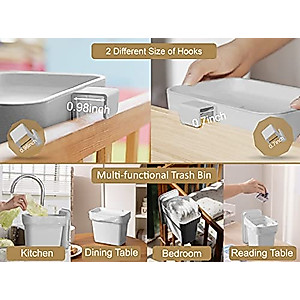 COZIMORE Small Trash Can,0.66 Gal/2.5L,Cabinet Trash Can,Kitchen Garbage Can Outside The Cabinet,Small Garbage Can with Lid,Food Waste Bin for Kitchen Gray