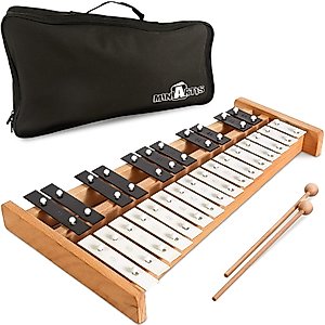 MINIARTIS Glockenspiel Xylophone | Full Size Glockenspiel Xylophone 27 Note Metal Keys for Adults & Kids | Percussion Instrument Includes 2 Wooden Beaters and Carry Case