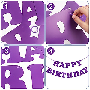 Purple Happy Birthday Banner Birthday Party Decorations Birthday Sign Birthday Backdrop Party Supplies Happy Birthday Bunting Banner for Kids Adults