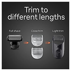 Braun Body Groomer Series 5 5360, Body Groomer for Men, for Chest, Armpits, Groin, SkinSecure Technology for Gentle Use and Clean Shave Attachment, Waterproof, Cordless with 100-min Run Time