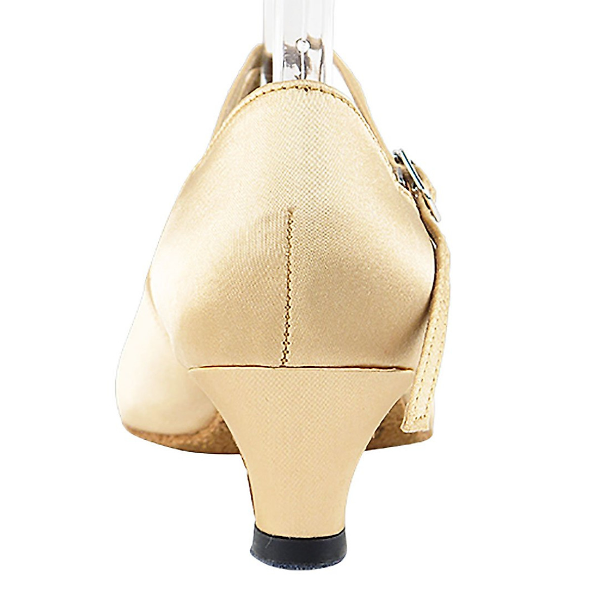 Very Fine Dance Shoes - Ladies Practice, Cuban Low Heel, Waltz Ballroom Dance Shoes - 9691-1.3-inch Heel and Foldable Brush Bundle - Light Brown Satin - 9.5