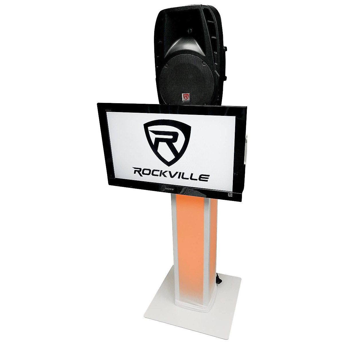 Rockville (1) RTP33-TV Pro Totem DJ Speaker/Lighting Stand w/Detachable TV Mount