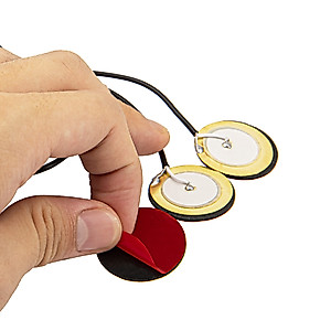 1Set Yootones Pickups Piezo Transducer, 3 in 1 Microphone Contact Self-adhesive Mono Piezo Pickup with Buzzer Compatible with Electronic Acoustic Guitar Violin Ukulele