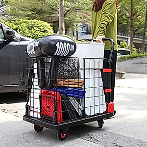 Uholan Foldable Dolly Hand Truck Cage Cart Carrying Weight 330lbs Portable Platform Cart Dolly Cart with Wheels Multi Scenario Usage