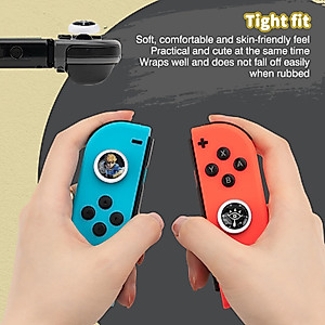 Dlseego Thumb Grip Caps Suitable for Switch/Switch Lite/Switch OLED Console, ABS Material Joycon Analog Controller Protective Covers 4PCS Button Joystick Hard Caps-Praying Princess and Knight White