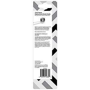 Amazon Brand - Solimo Total Power Replacement Brush Heads, 3 Count, White (Fits Most Oral-B Electric Toothbrushes)