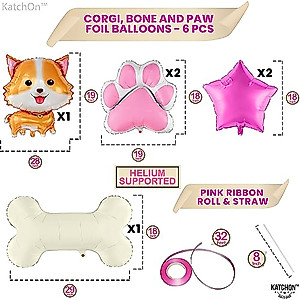 KatchOn, Dog Balloon for Puppy Party - 28 Inch, Pack of 6 | Paw Balloons, Puppy Birthday Decorations | Puppy Balloons for Birthday Party, Dog Birthday Party Supplies | Dog Balloons, Puppy Decorations
